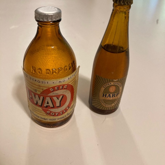Other | Vintage Mini Beer Bottles 1way Beer Harp Beer | Poshmark